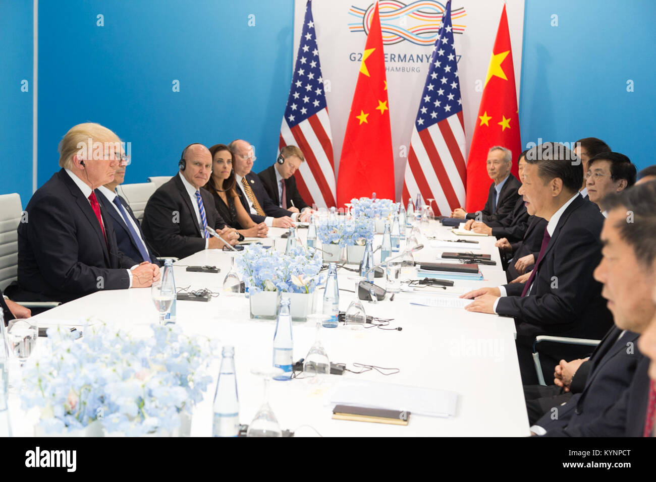 President Donald Trump attends the 2017 G20 Summit in Germany, meeting ...