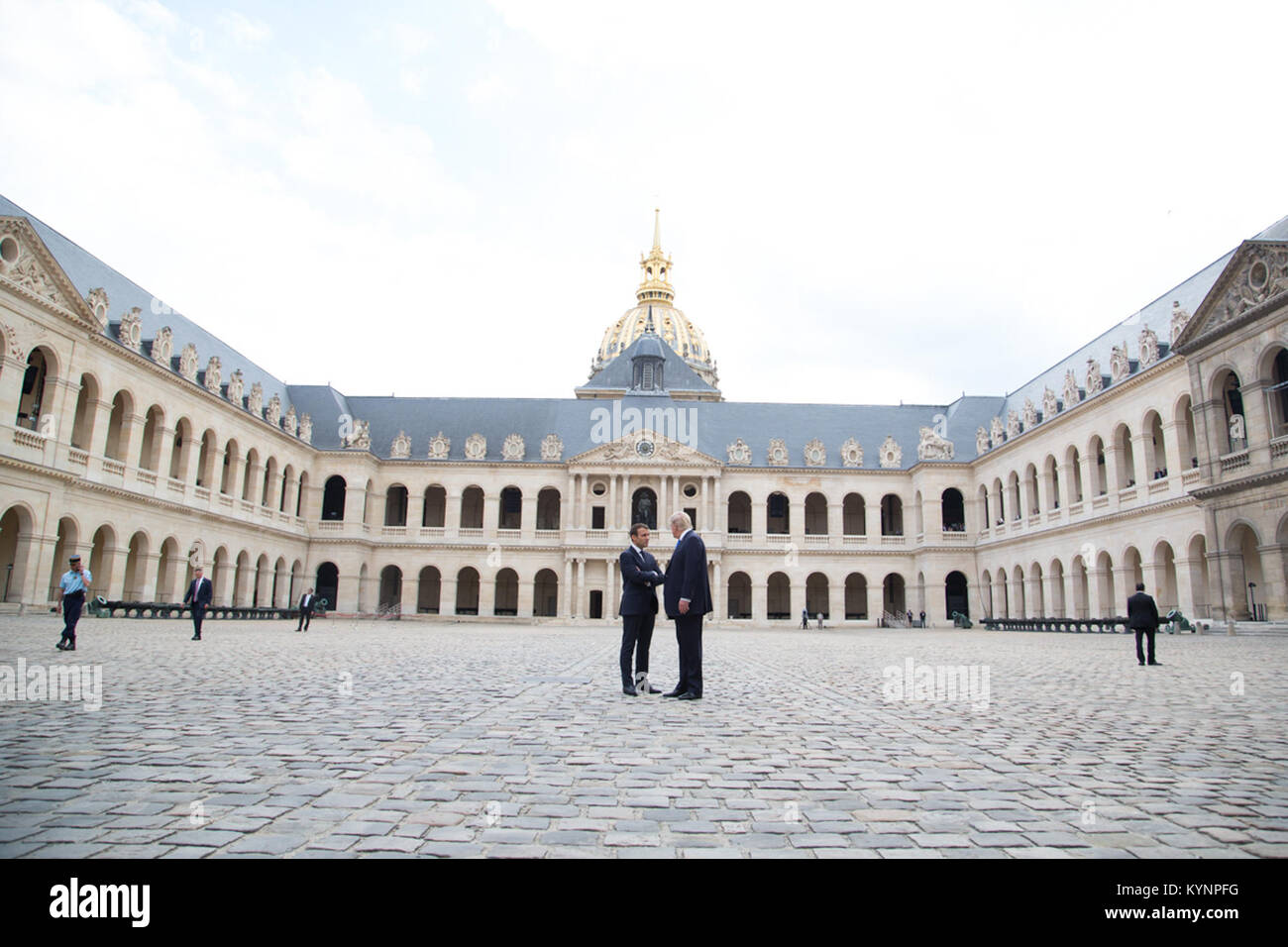 President Donald Trump meets French President Emmanuel Macron on July ...