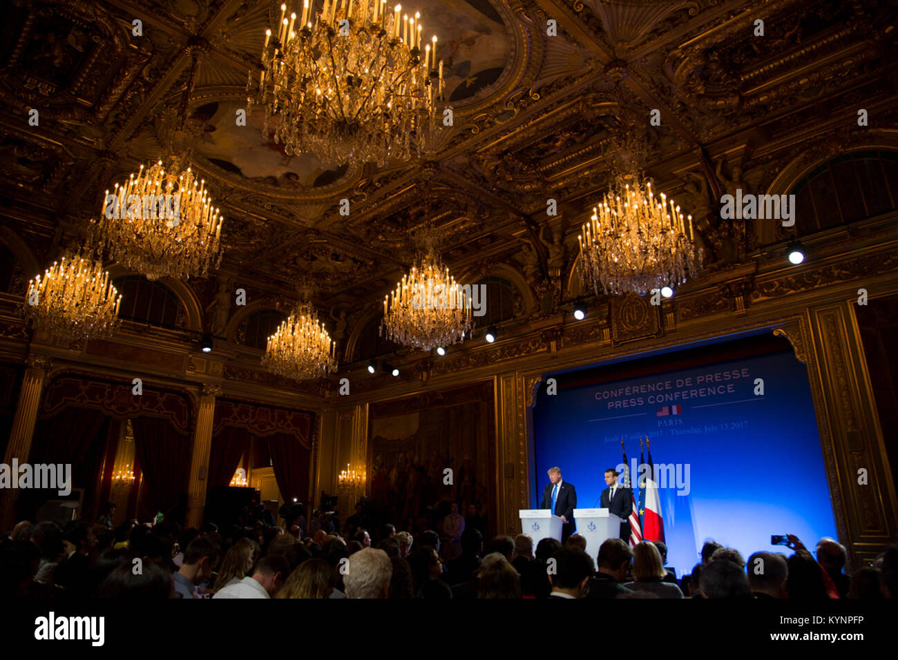 President Trump and French President Emmanuel Macron met on July 13 ...