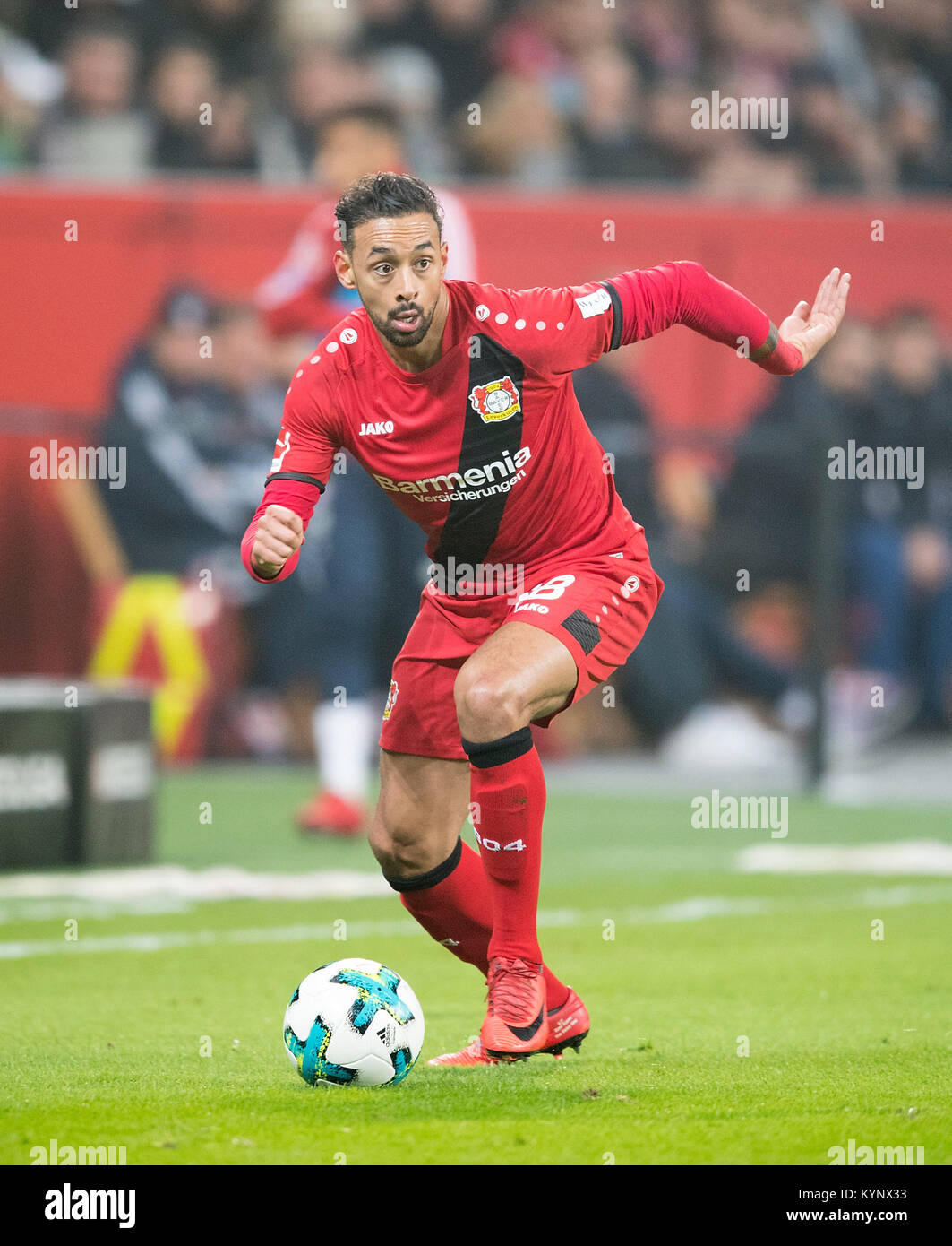 Leverkusen, Deutschland. 12th Jan, 2018. Karim BELLARABI (LEV) Aktion ...