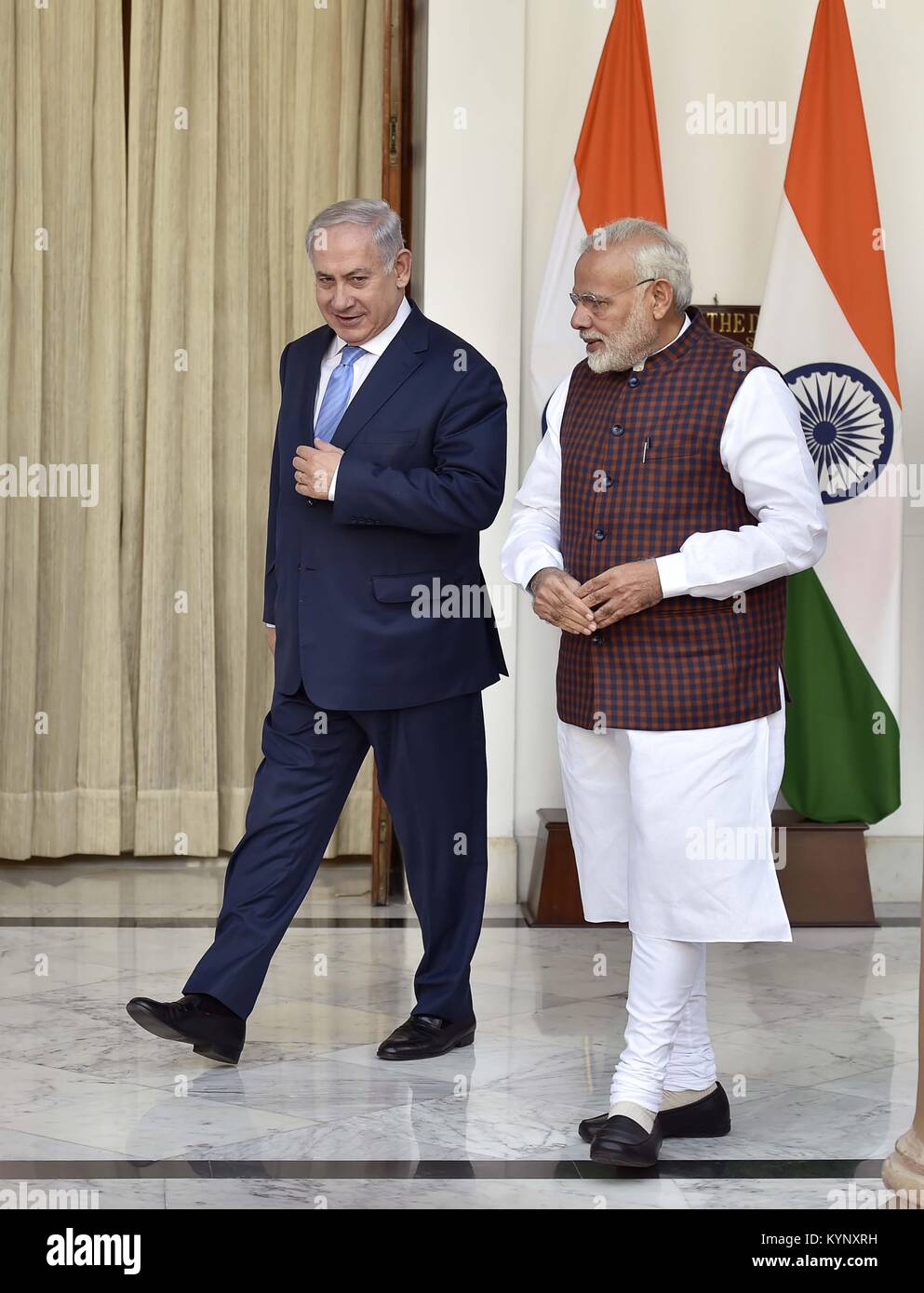NEW DELHI, INDIA - JANUARY 15: Indian Prime Minister Narendra Modi and ...