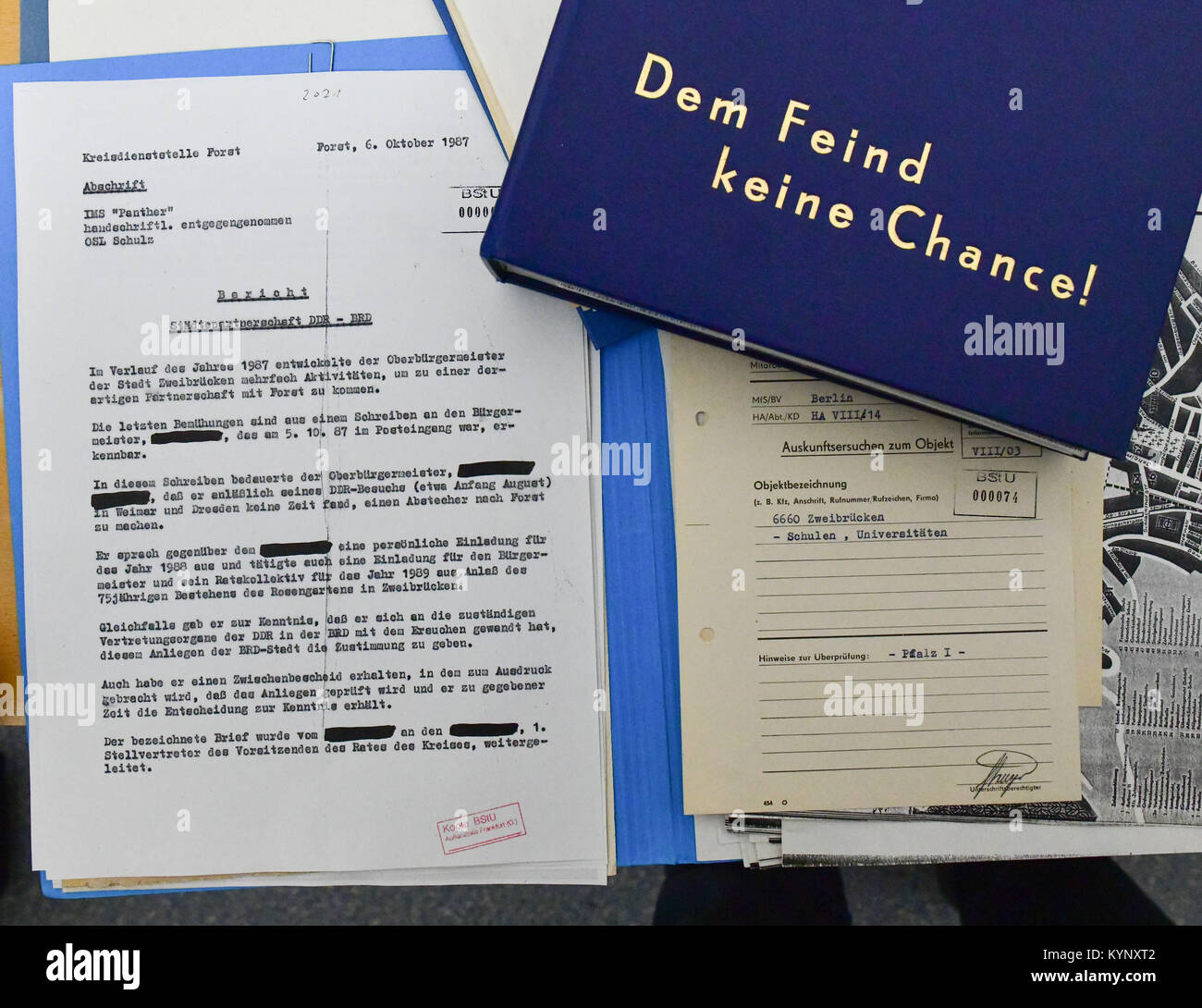 Old documents of the Ministry for State Security (Stasi) of the GDR lie ...