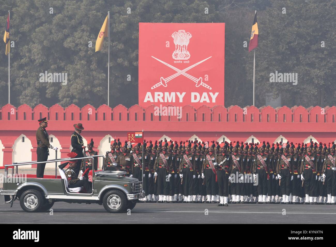 NEW DELHI, INDIA - JANUARY 15: Indian Army soldiers during the Army Day ...
