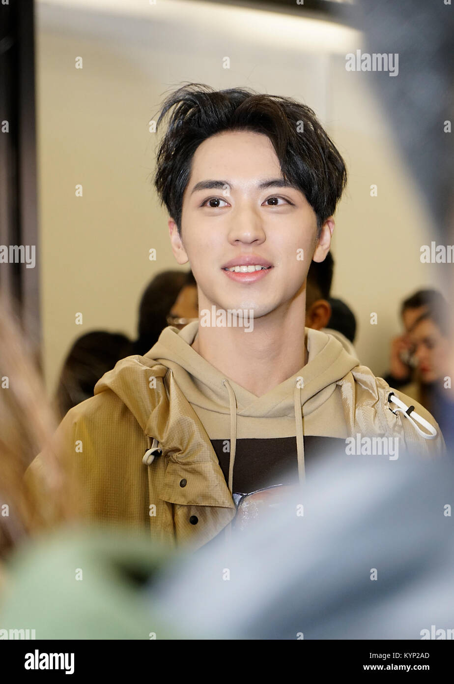 Milan, Italy. 15th Jan, 2018. Chinese actor Xu Weizhou arrives for ...