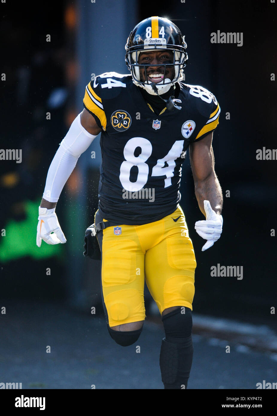 Pittsburgh, PA, USA. 14th Jan, 2018. Steelers Antonio Brown #84 during ...