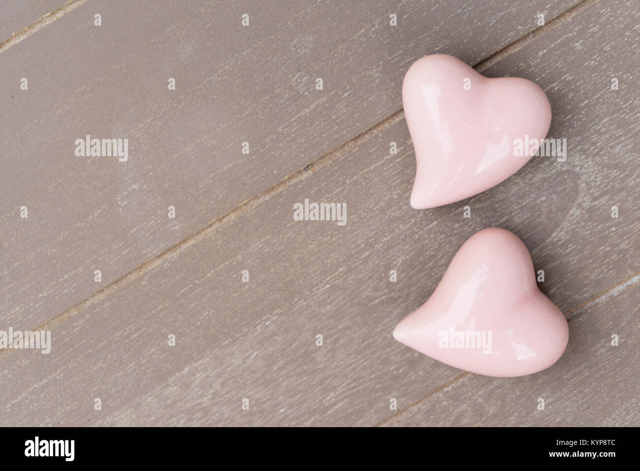 Two pink hearts Stock Photo - Alamy