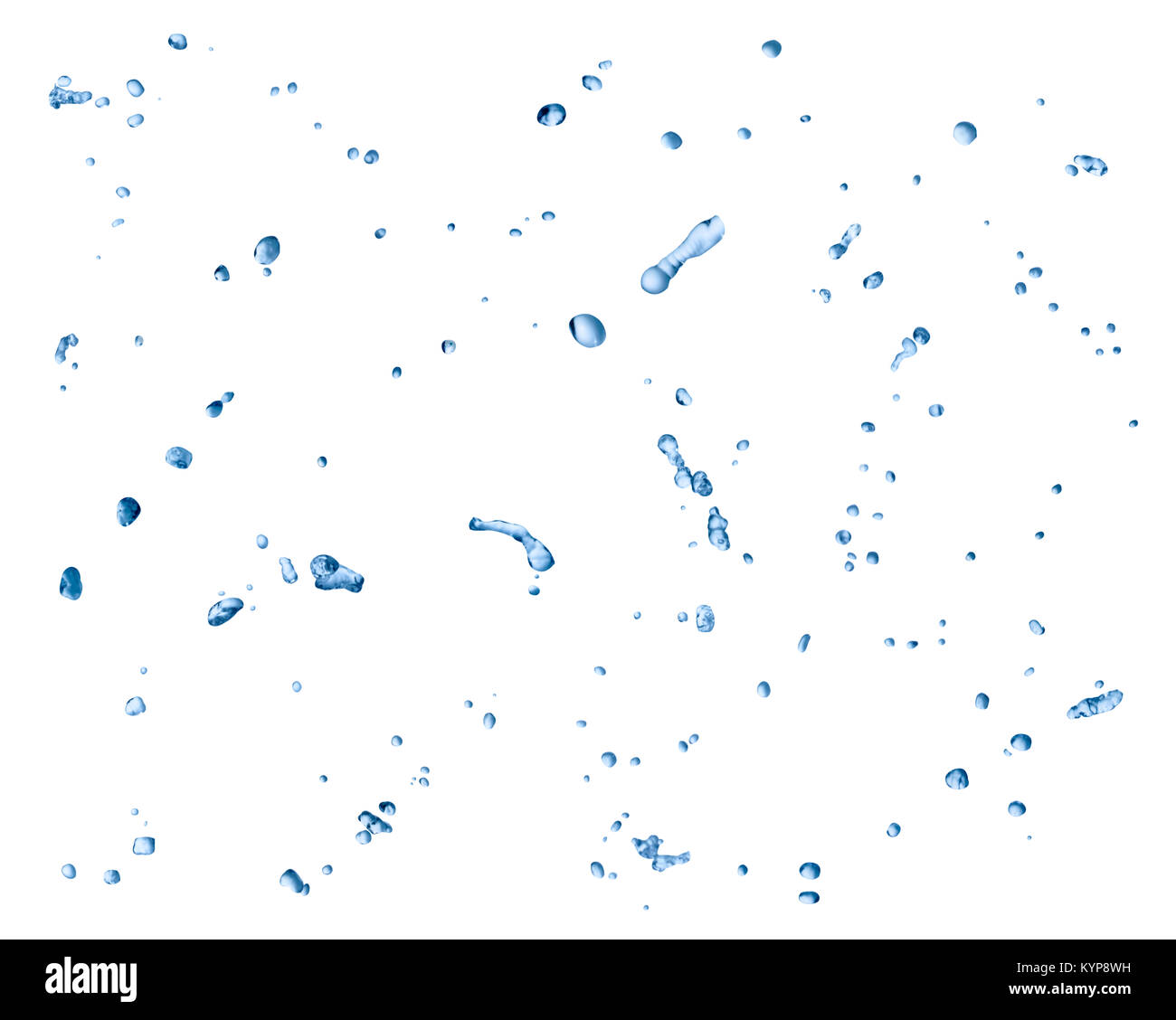 collection of various water drops on white background Stock Photo - Alamy