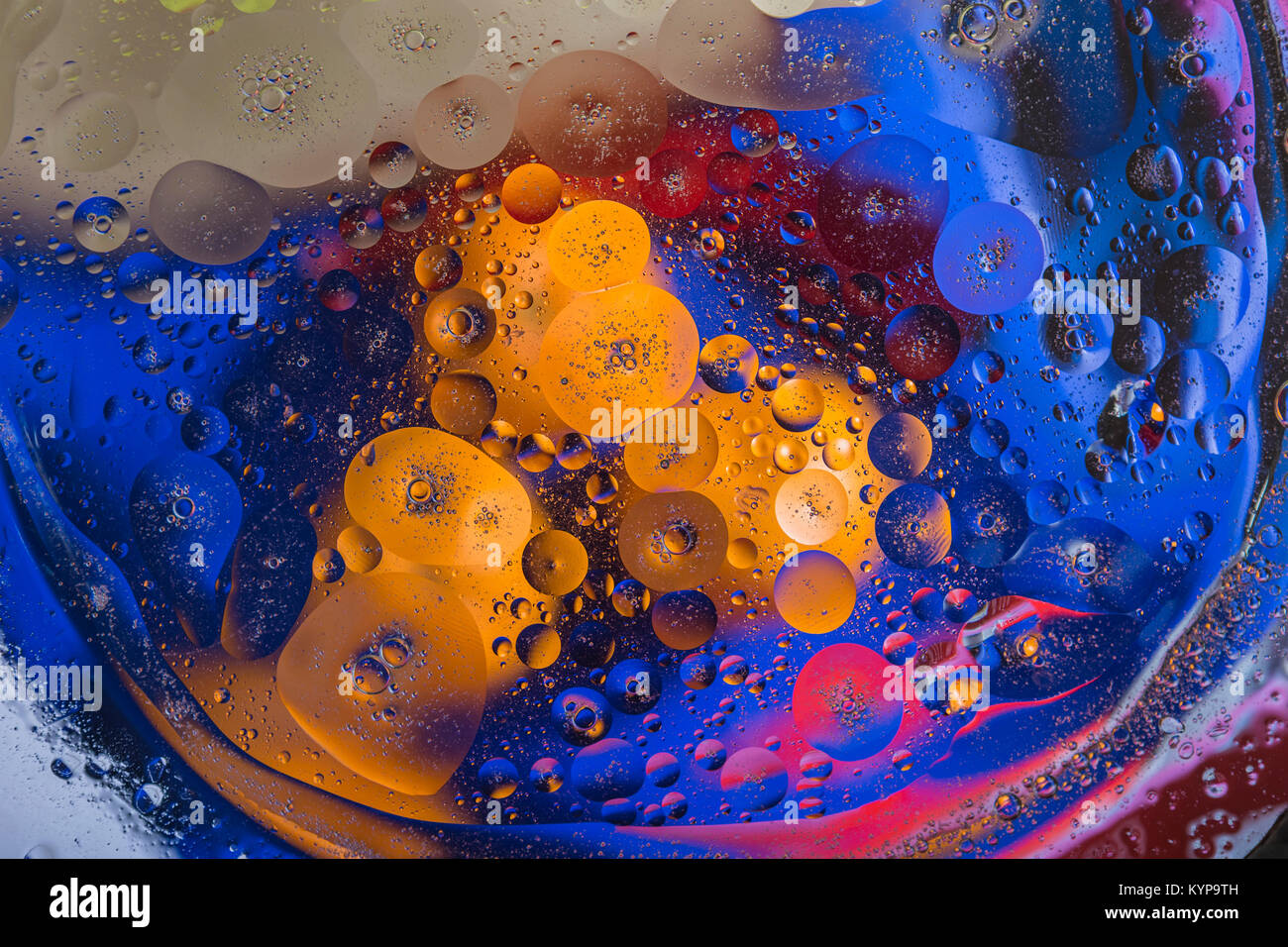Colorful abstract macro background with oil drops in water Stock Photo ...