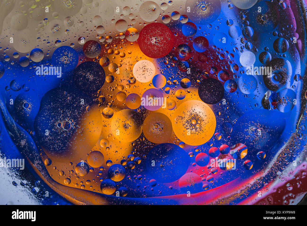 Colorful abstract macro background with oil drops in water Stock Photo ...
