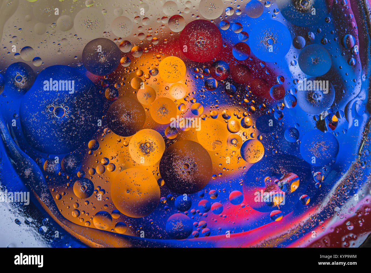 Colorful abstract macro background with oil drops in water Stock Photo ...