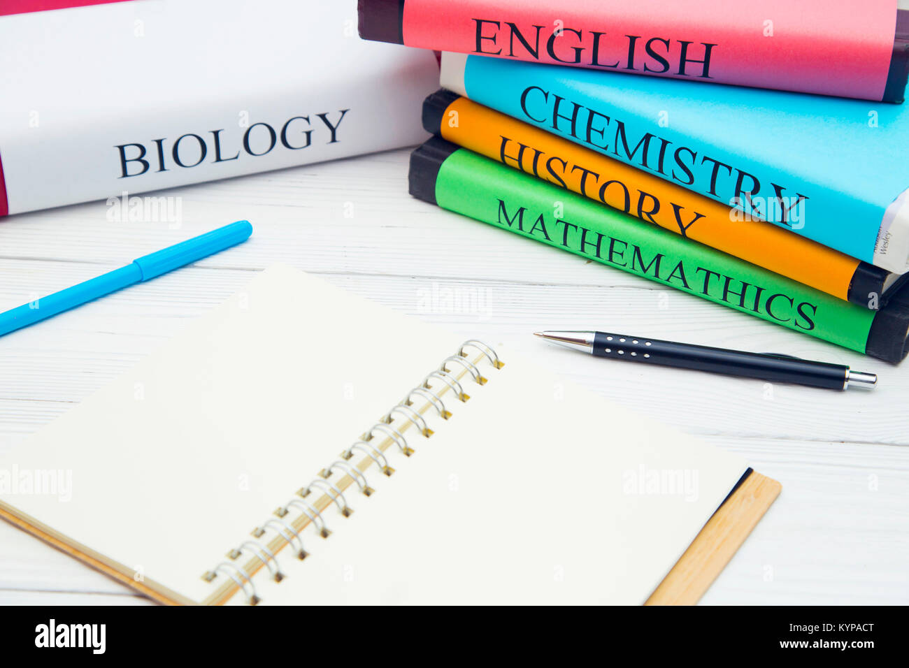 Education concept with student's books Stock Photo - Alamy