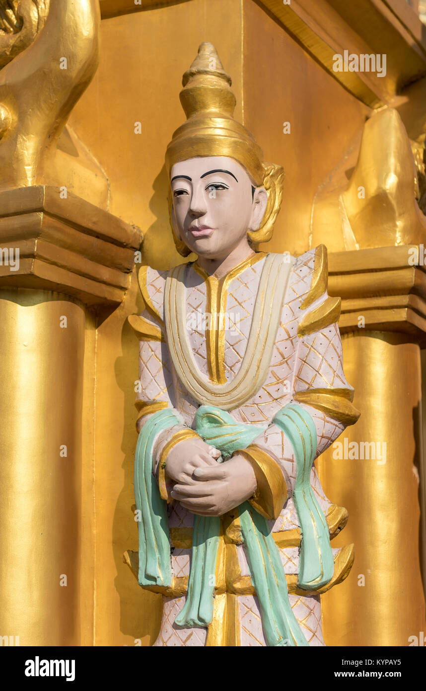 Spirit (nat) statue at Shwedagon Pagoda, Yangon (Rangoon), Myanmar ...