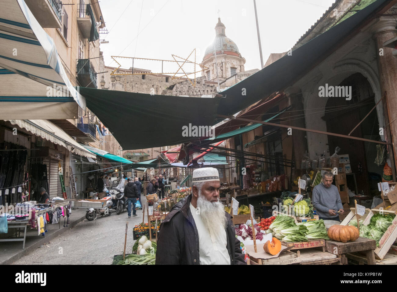 The food market of Ballarò in Palermo,the capital of Sicily,Italy Stock ...