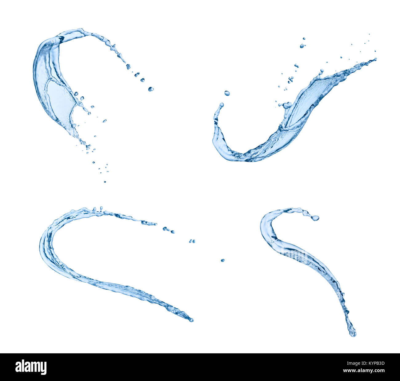 collection of various water splashes on white background. each one is ...