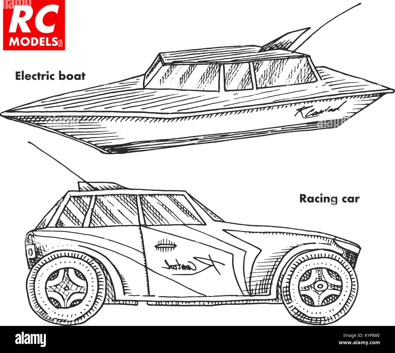 Rc Transport Remote Control Models Toys Design Elements For Emblems Boat Or Ship And Car Or