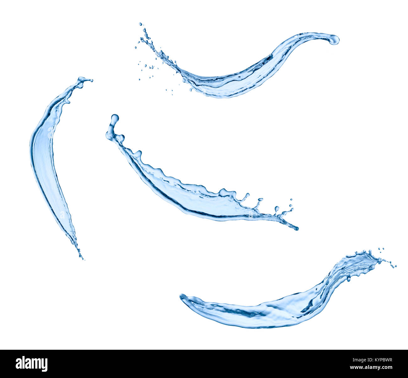 collection of various water splashes on white background. each one is ...