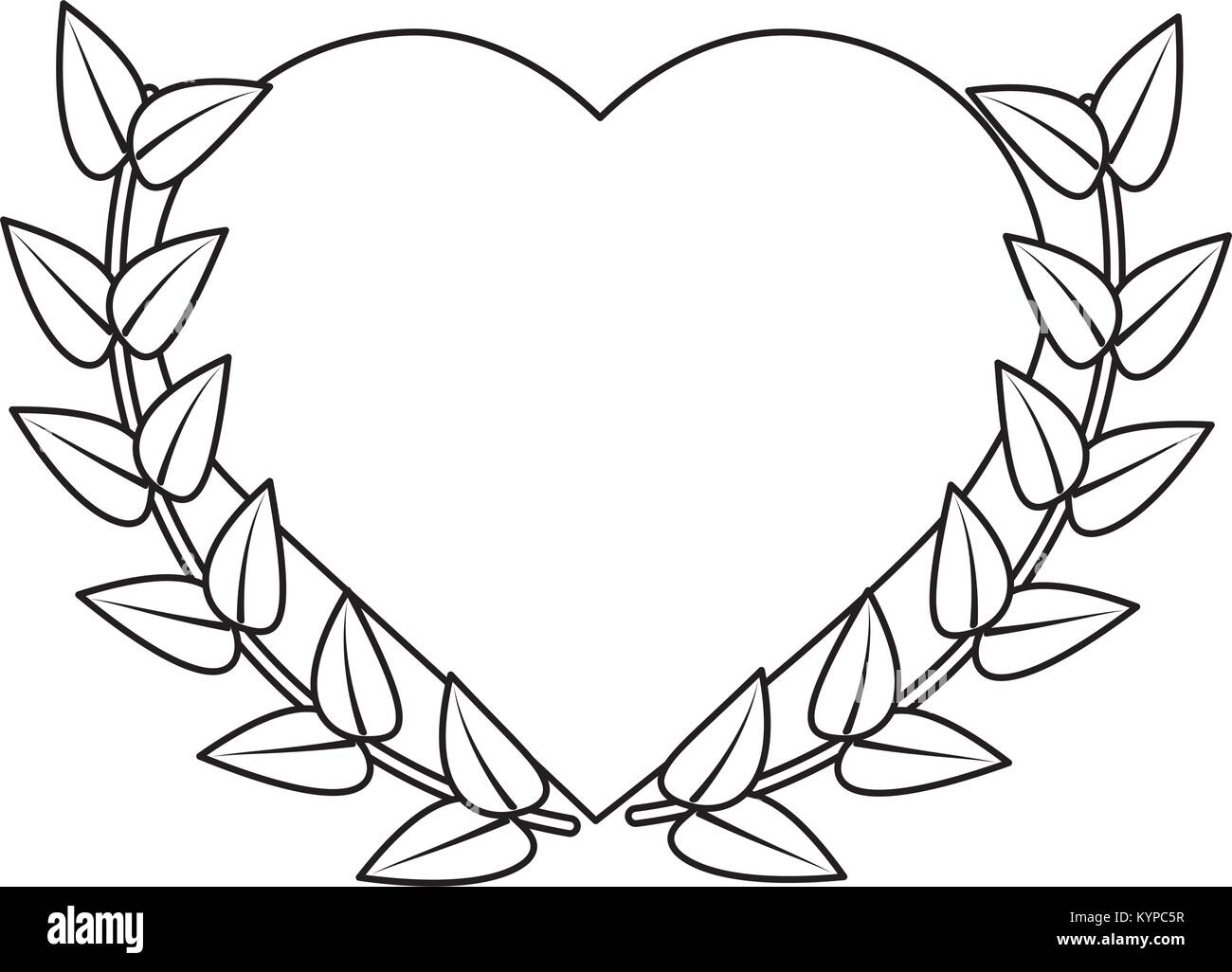 love heart wreath emblem romantic image Stock Vector Image & Art - Alamy