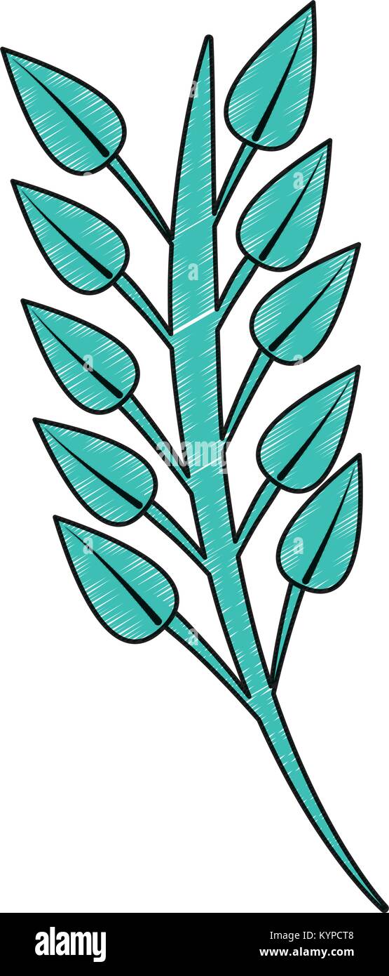 leaves with stem icon image Stock Vector Image & Art - Alamy
