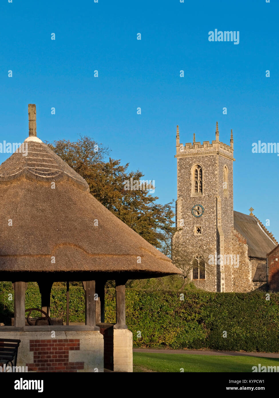 Woodbastwick Village in Norfolk, England, with its thatched Village ...