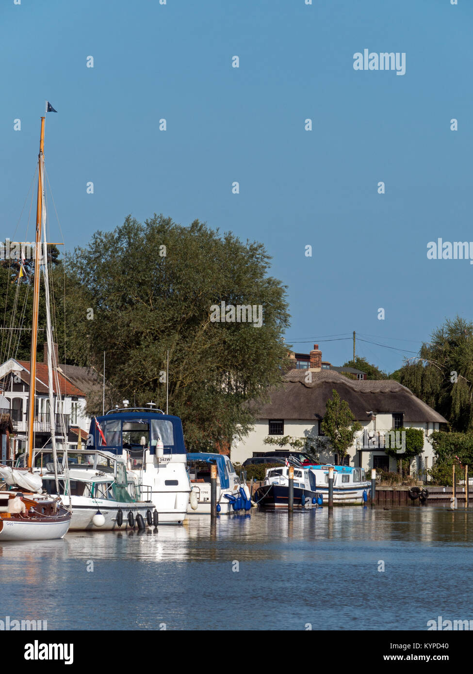 The Norfolk Broads at the picturesque Reedham Riverside, on the River ...