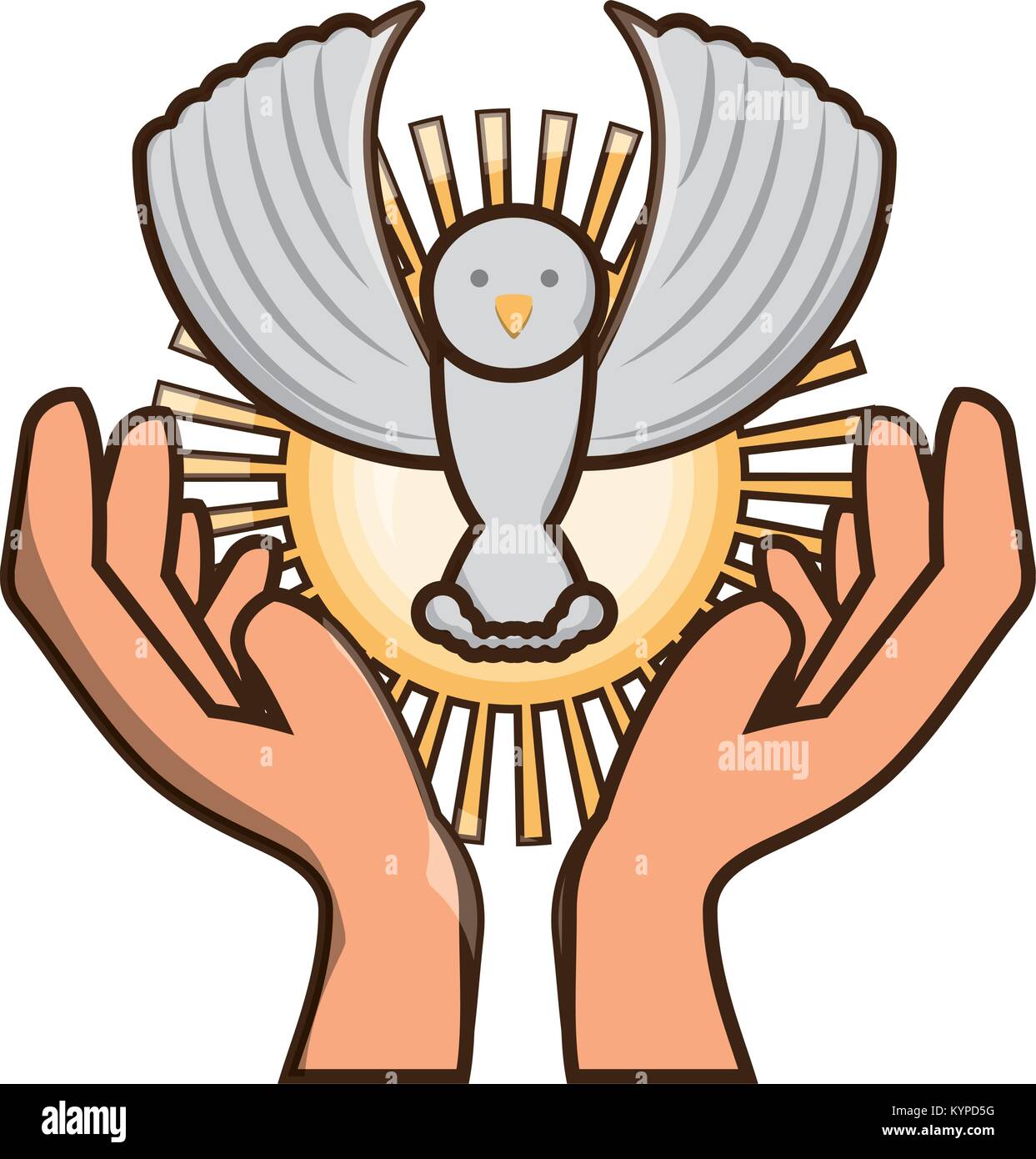 dove in a hands Stock Vector Image & Art - Alamy