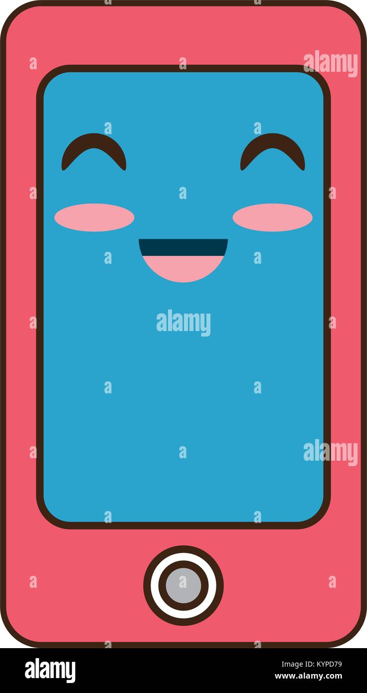 kawaii smartphone device Stock Vector Image & Art - Alamy