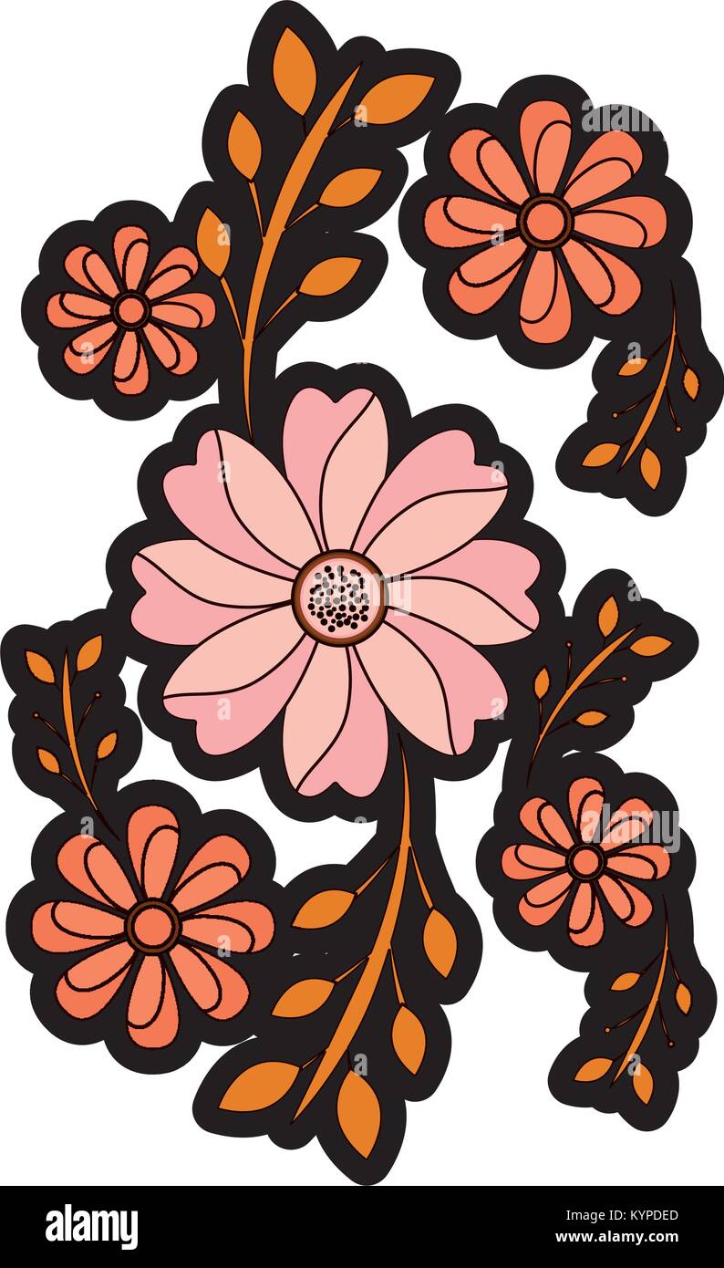cute flowers decoration natural image Stock Vector Image & Art - Alamy