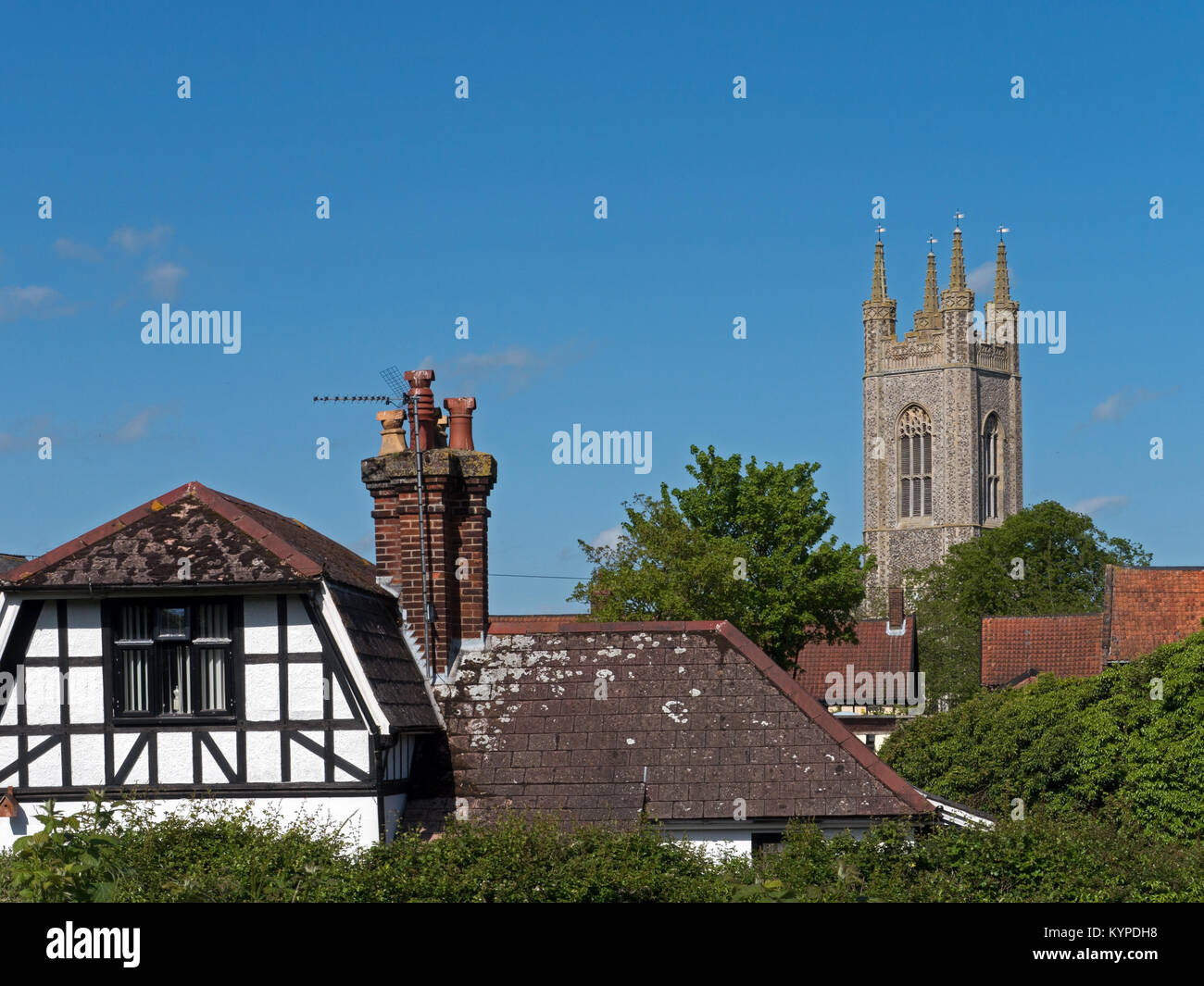 The picturesque Market Town of Bungay in the Waveney Valley, with the ...