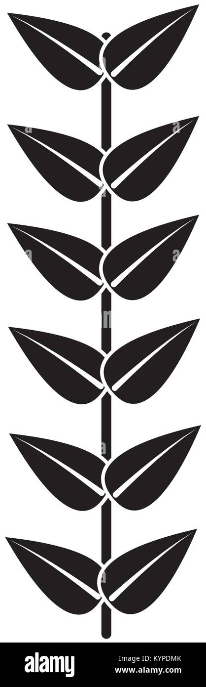 leaves with stem icon image Stock Vector Image & Art - Alamy