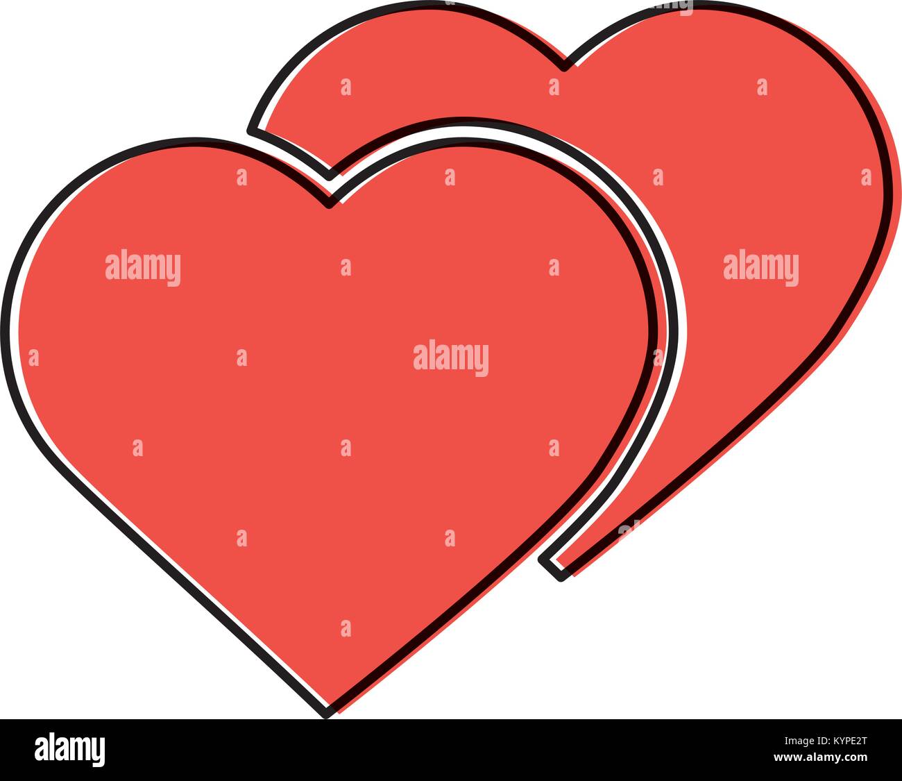 two hearts cartoon icon image Stock Vector Image & Art - Alamy
