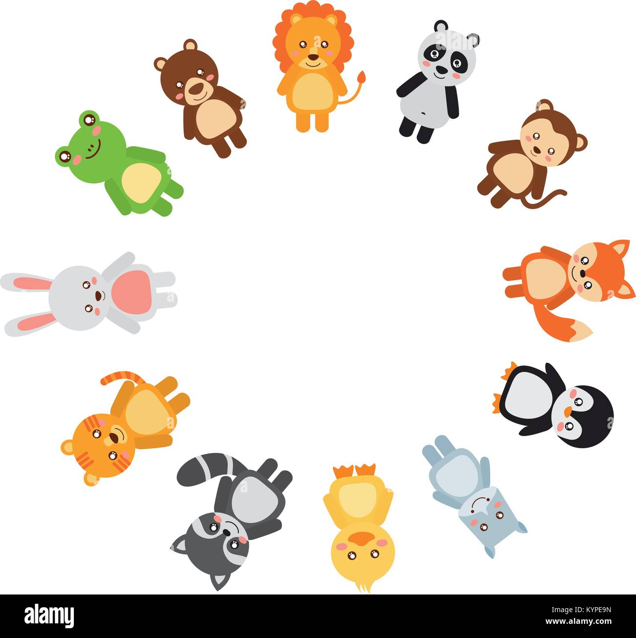cute animals circle wildlife cartoon image Stock Vector Image & Art - Alamy