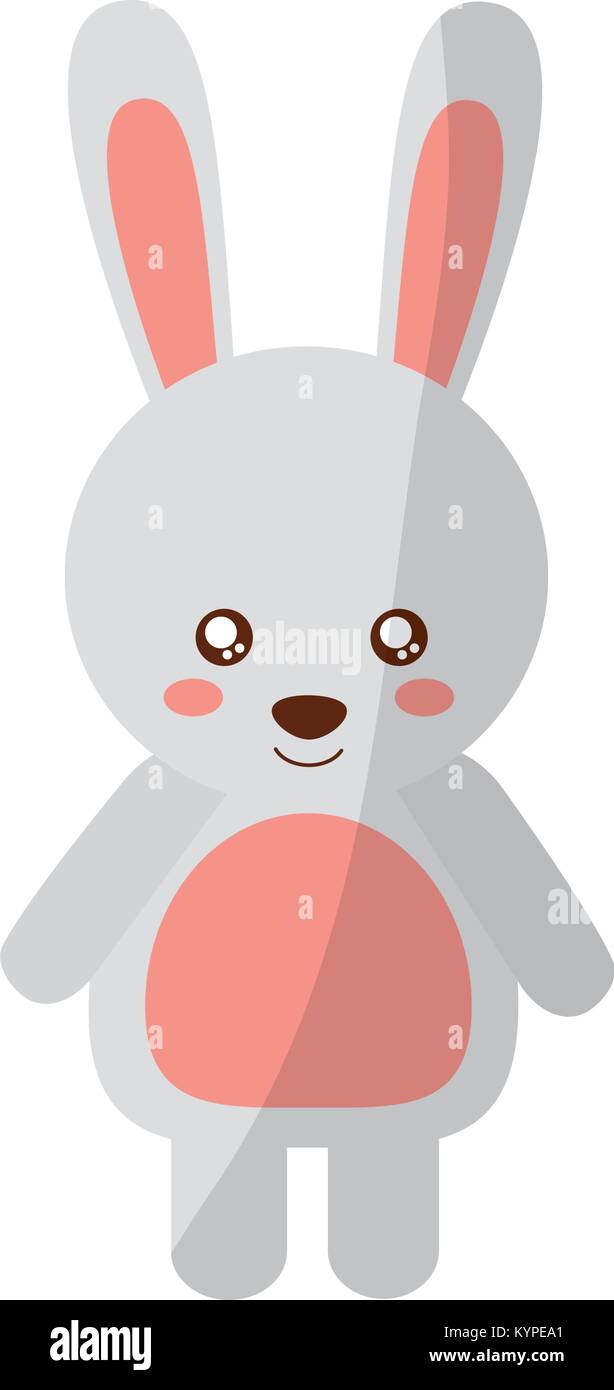 cute rabbit animal standing cartoon wildlife Stock Vector Image & Art ...