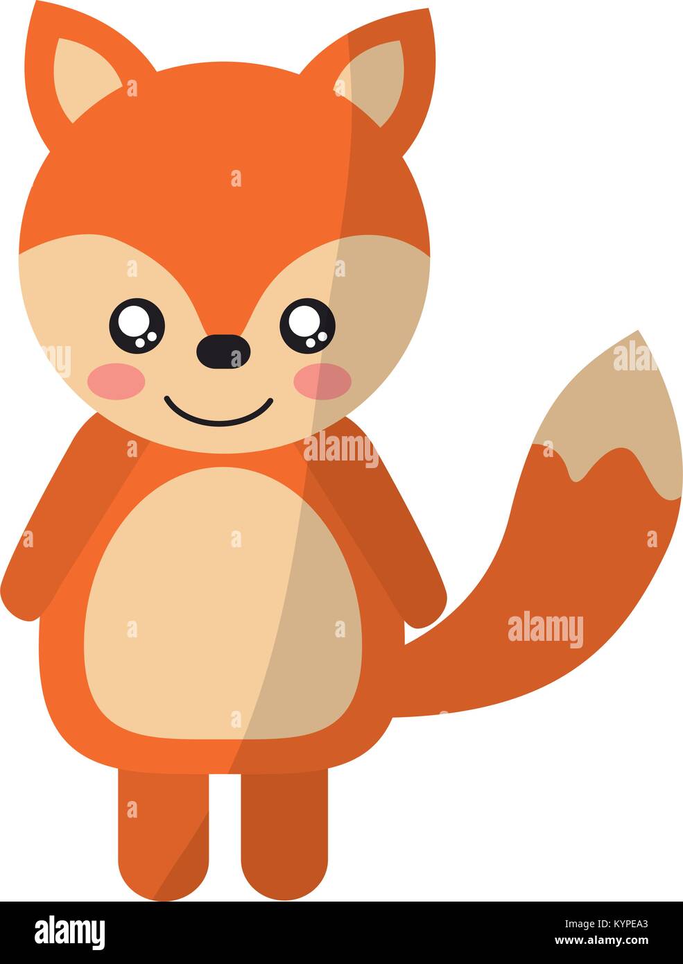 cute fox animal standing cartoon wildlife Stock Vector Image & Art - Alamy