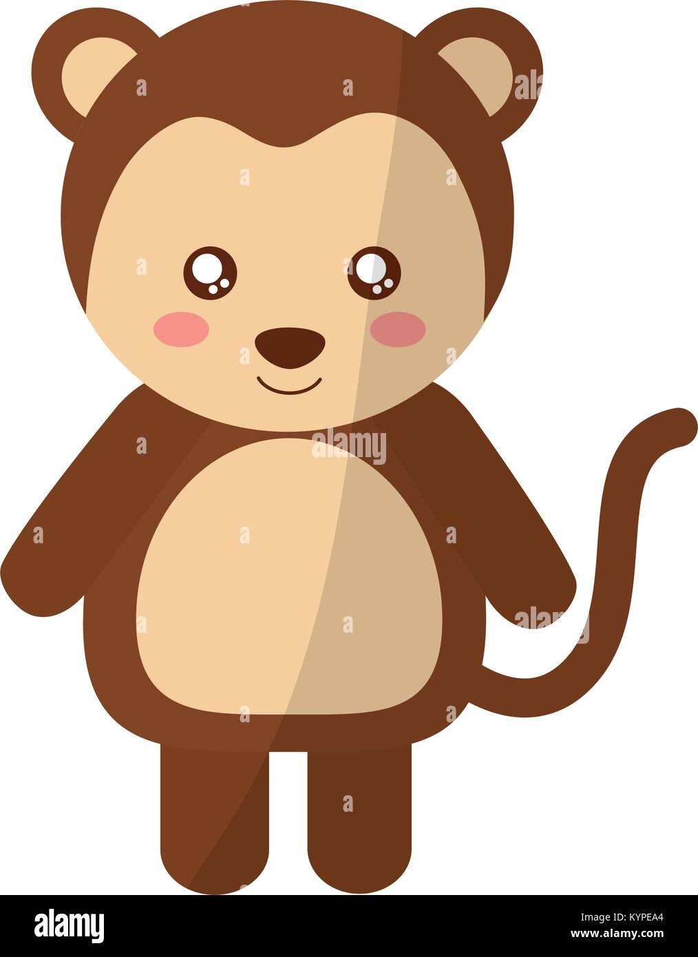 cute monkey animal standing cartoon wildlife Stock Vector Image & Art ...