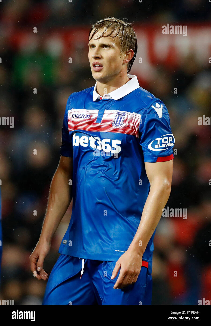 Stoke City's Moritz Bauer during the Premier League match at Old ...