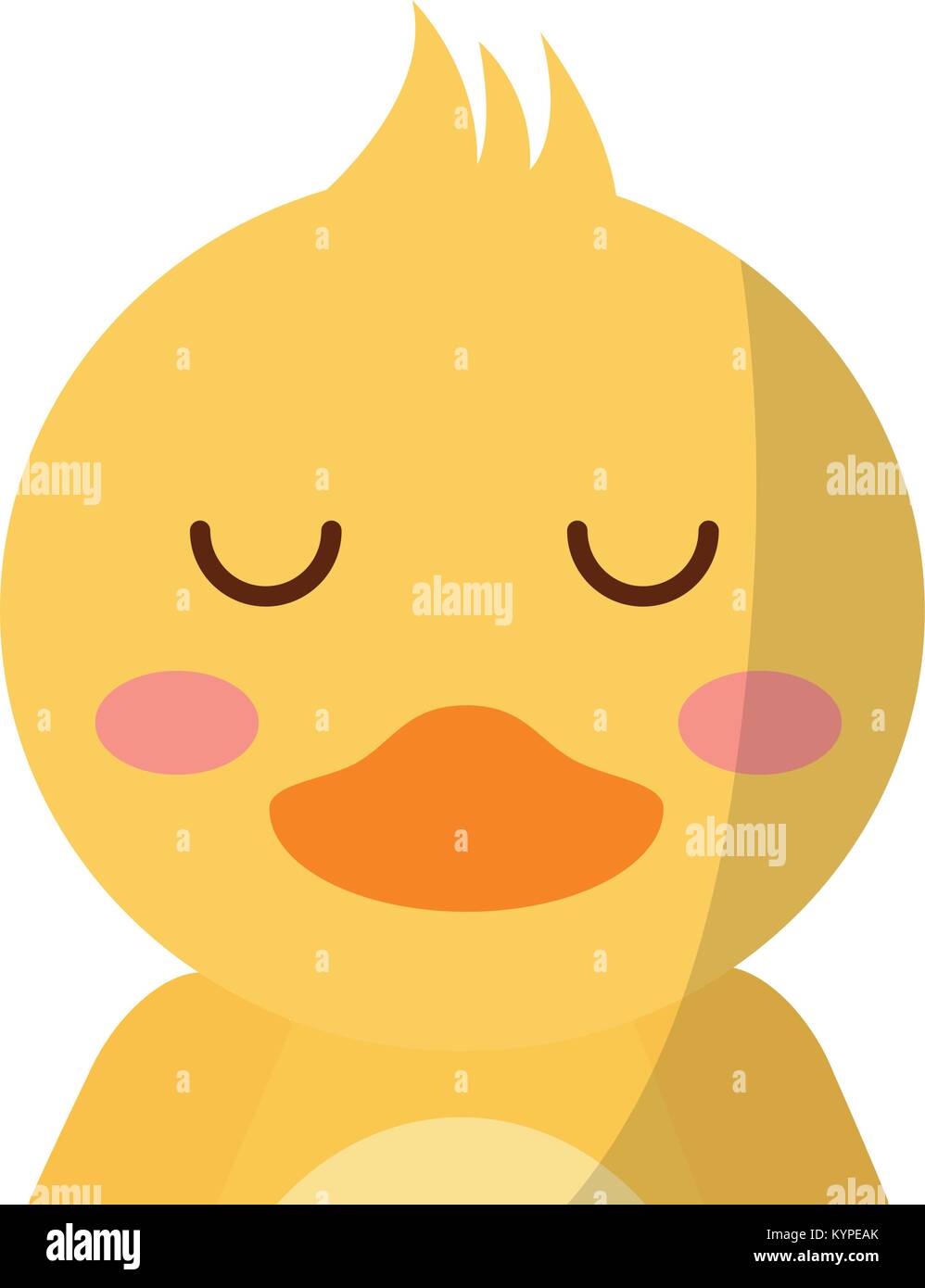 cute portrait duck animal baby with close eyes Stock Vector Image & Art ...