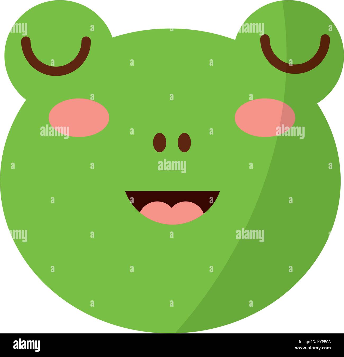 cute head frog animal close eyes cartoon Stock Vector Image & Art - Alamy