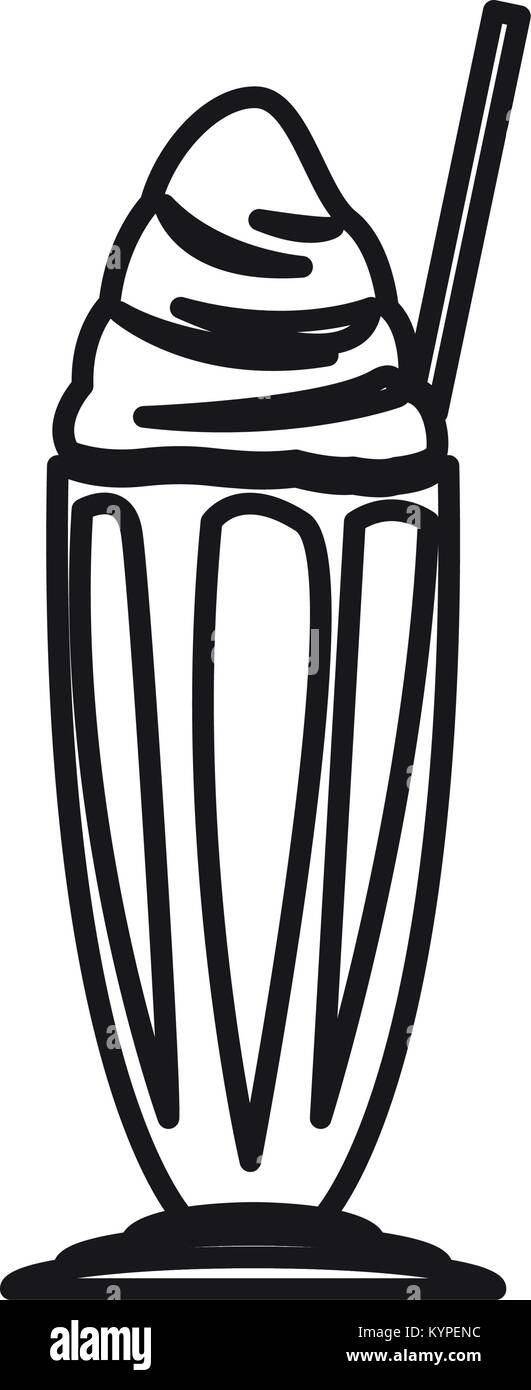 Isolated milkshake outline Stock Vector Image & Art - Alamy
