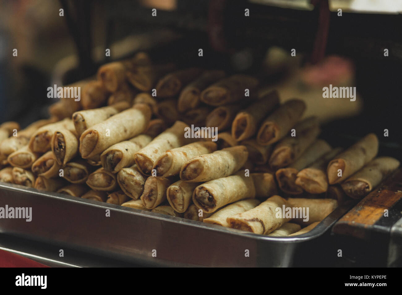 street food in Thailand, selling spring rolls Stock Photo - Alamy