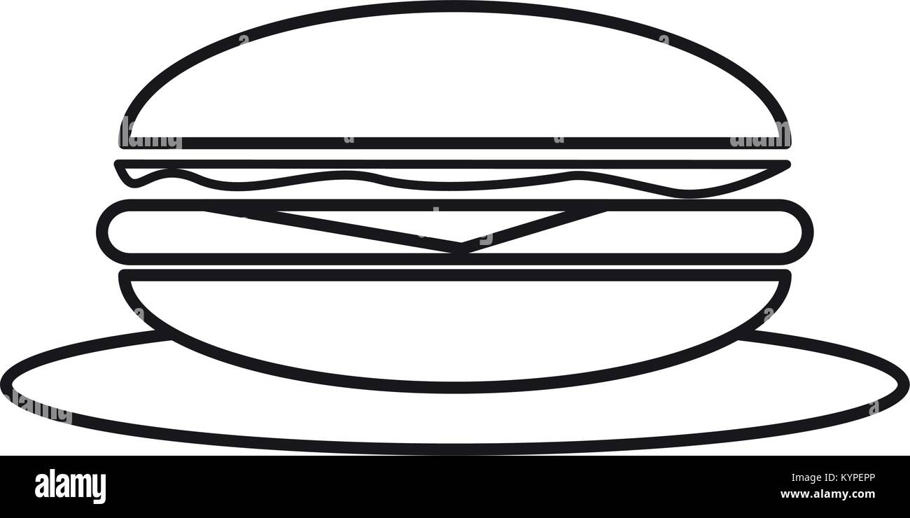 Isolated hamburger outline Stock Vector Image & Art - Alamy