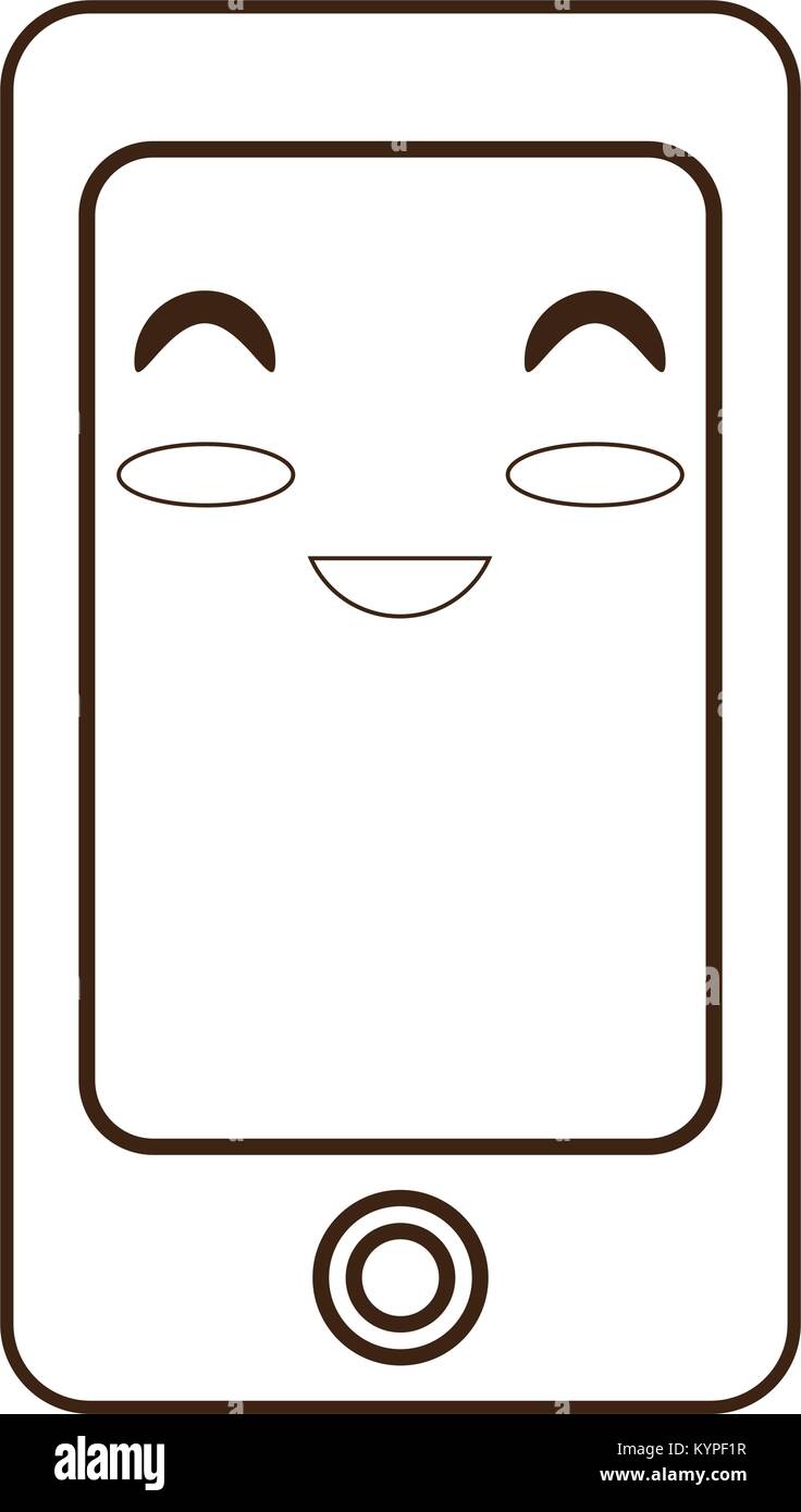 kawaii smartphone device Stock Vector Image & Art - Alamy