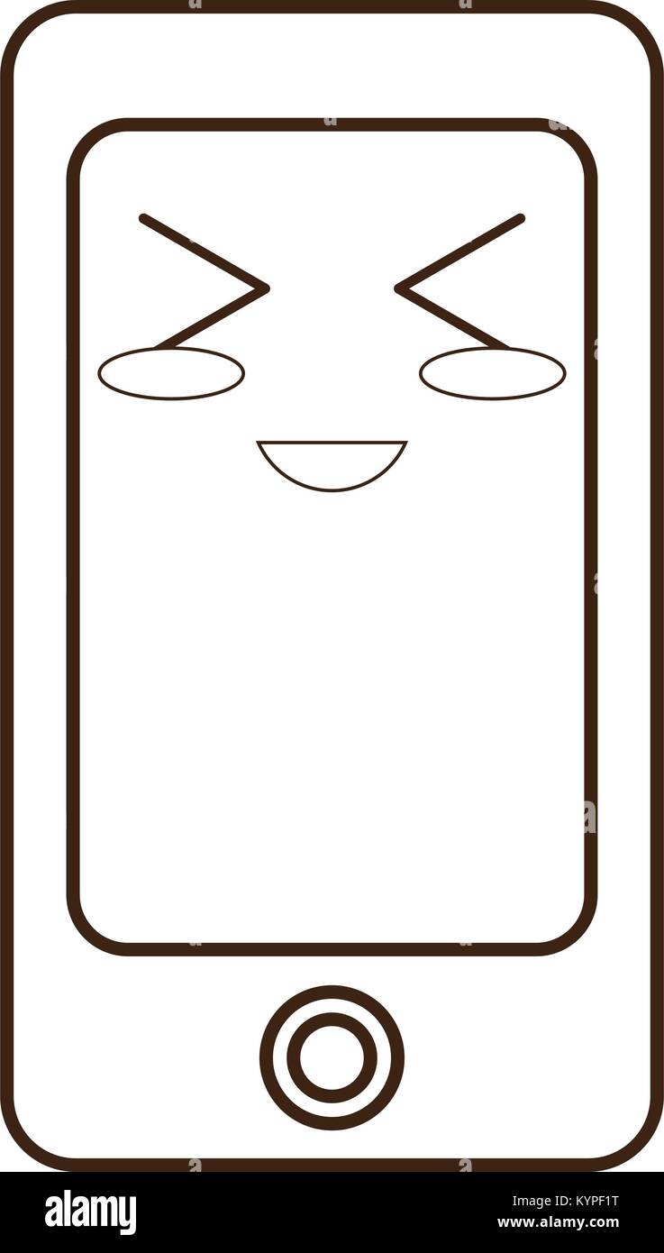 kawaii smartphone device Stock Vector Image & Art - Alamy
