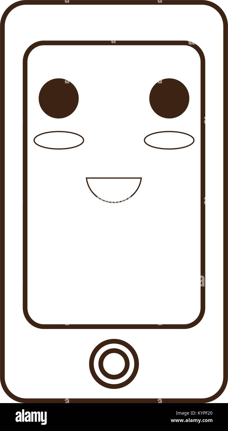 kawaii smartphone device Stock Vector Image & Art - Alamy