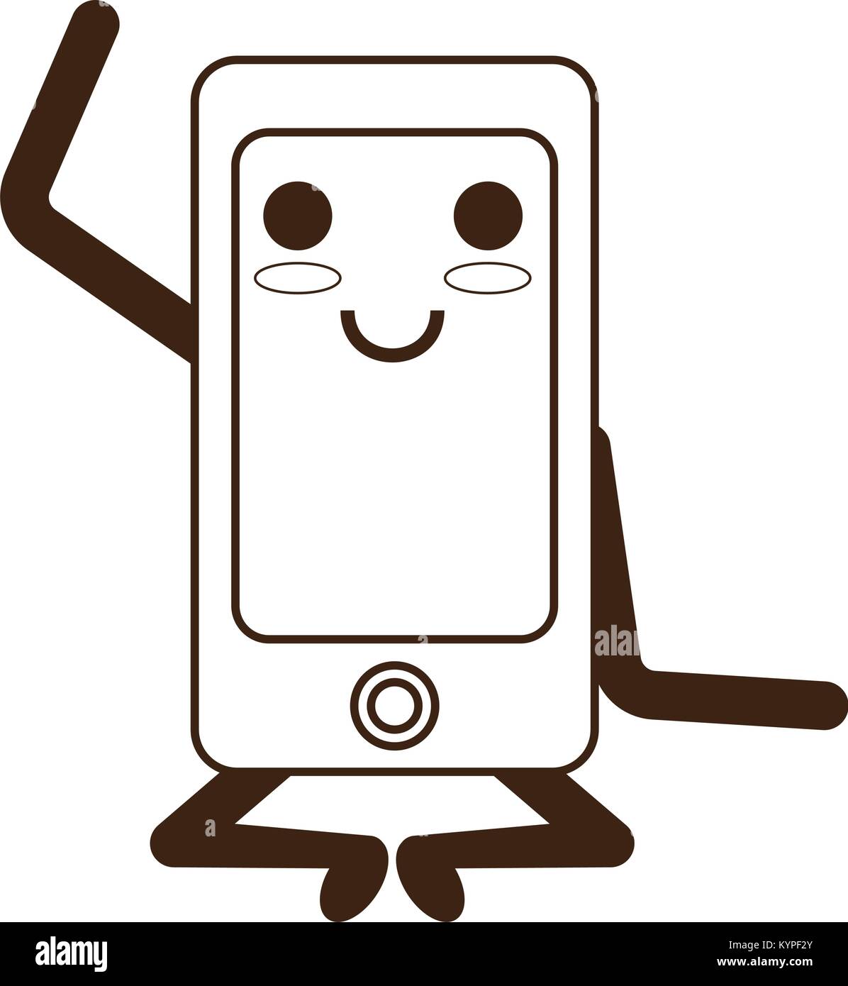 kawaii smartphone device Stock Vector Image & Art - Alamy