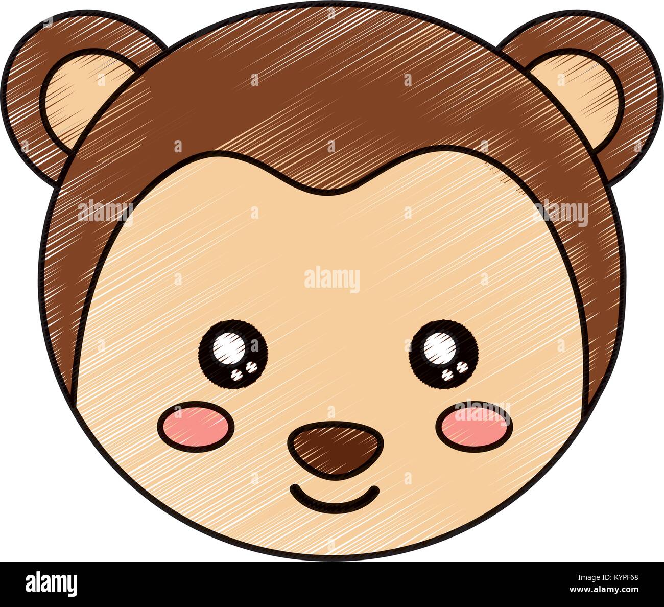 cute animal monkey head baby Stock Vector Image & Art - Alamy