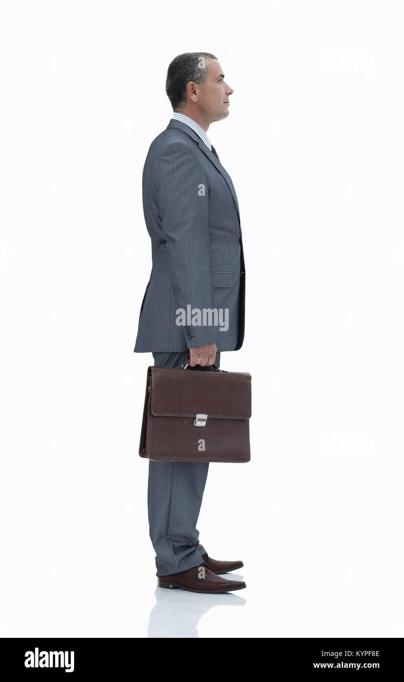 side view.confident businessman with briefcase Stock Photo - Alamy