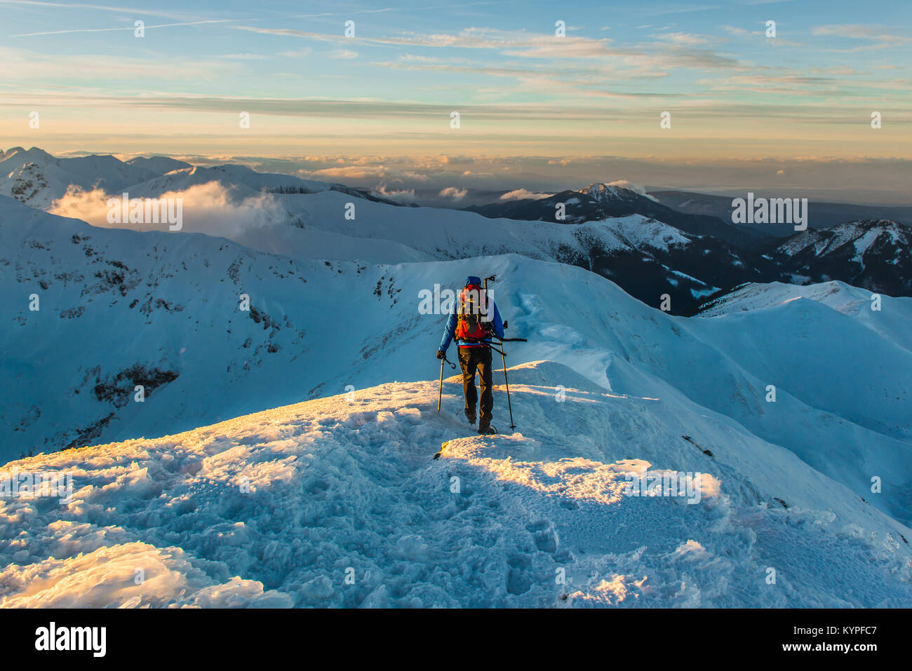 Winter, Tourist in Mountains Stock Photo - Alamy