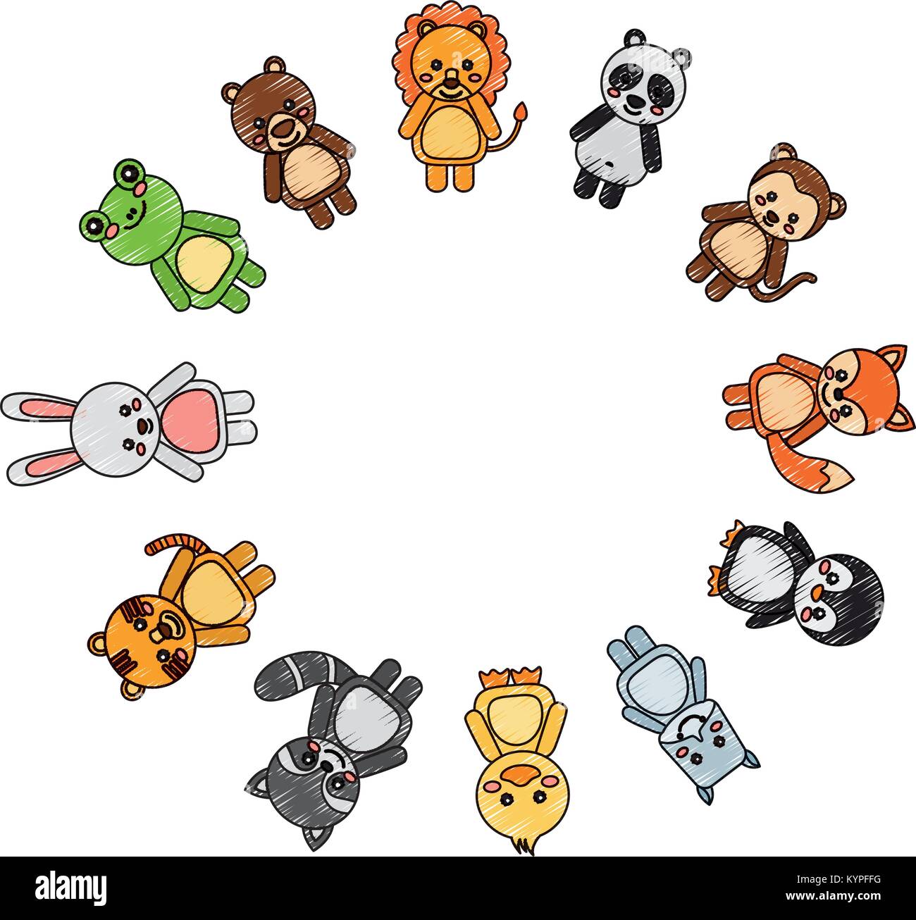 cute animals circle wildlife cartoon image Stock Vector Image & Art - Alamy