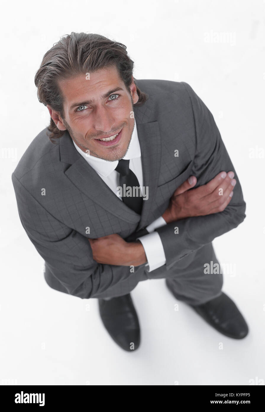 view from the top. business man Stock Photo - Alamy