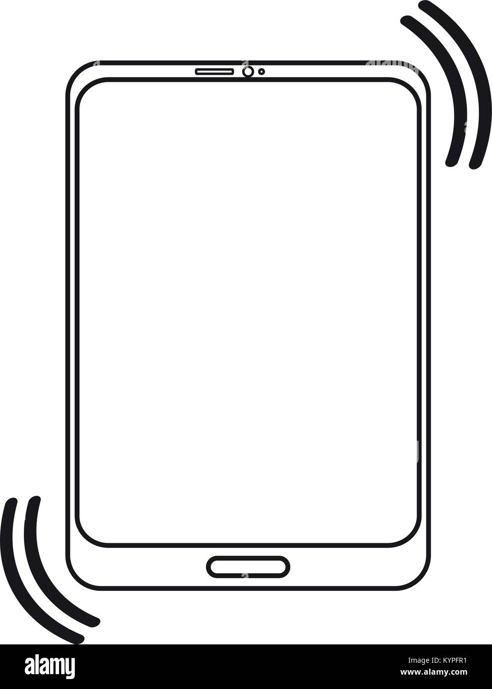 Laptop tablet smartphone computer outline hi-res stock photography and ...